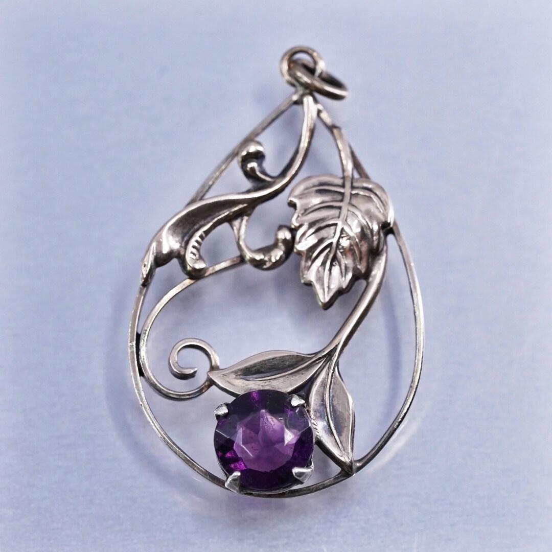 Flower Pendant - Retro 12k Two Tone Rose & Yellow Gold Trumpet Floral ...