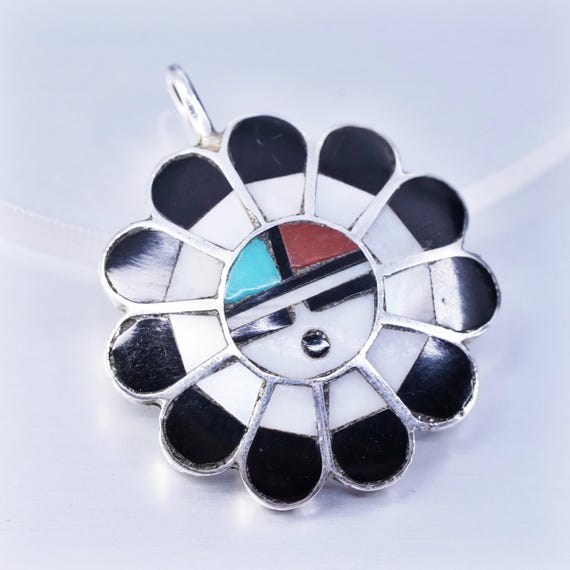 Vintage R Wallace Native American handmade sterling 9… - Gem