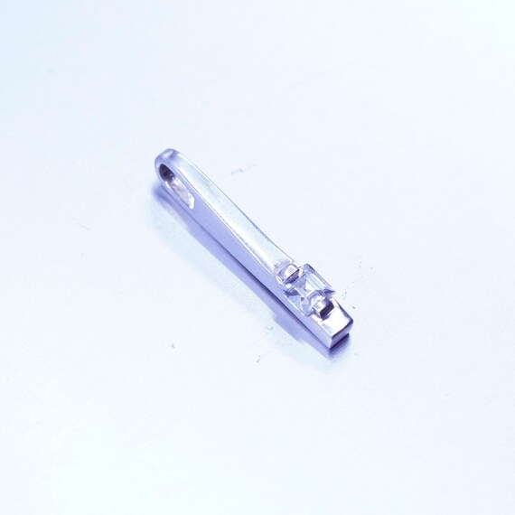 antique sterling 925 silver modern long pendant with … - Gem