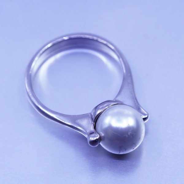 Modern Pearl Ring - Etsy