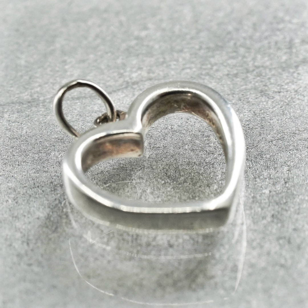 Vintage Sterling 925 Silver Heart Charm Pendant, Stamped 925 - Etsy