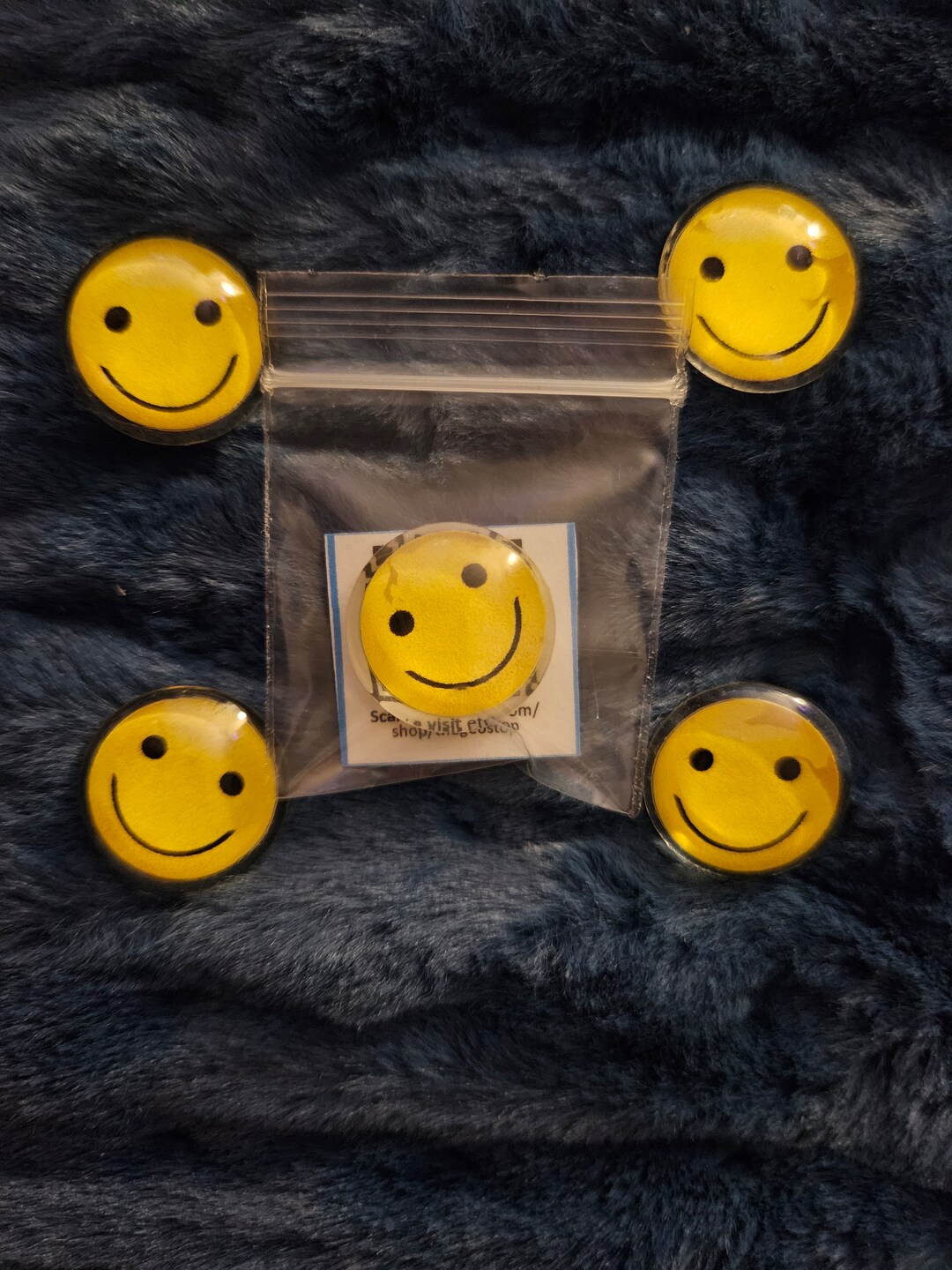 Smiley Geostones Magnets Pins Custom Geocaching Swag Set of 5 - Etsy