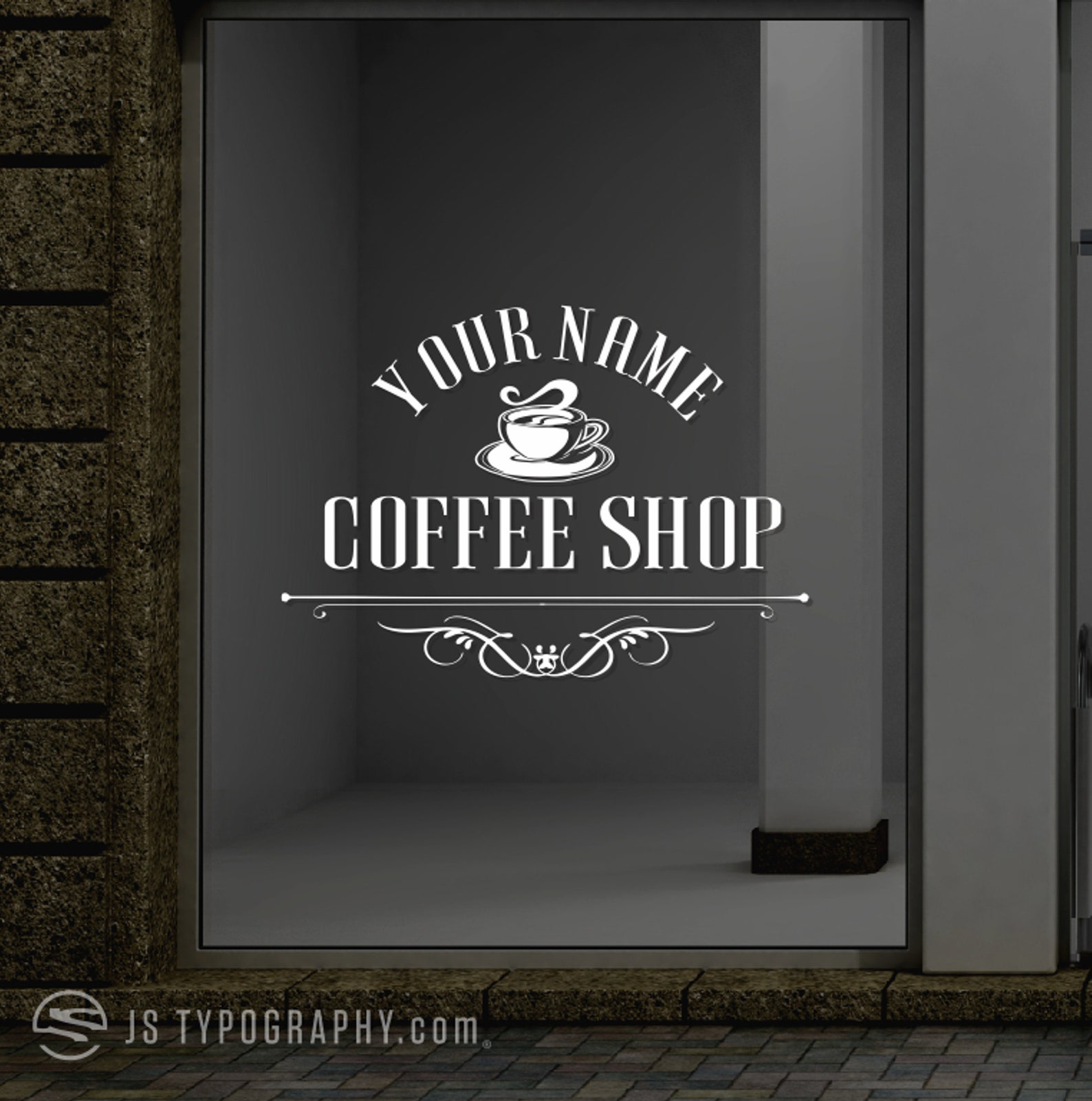 Storefront Window Decals Custom Window Decals Custom Coffee | Etsy