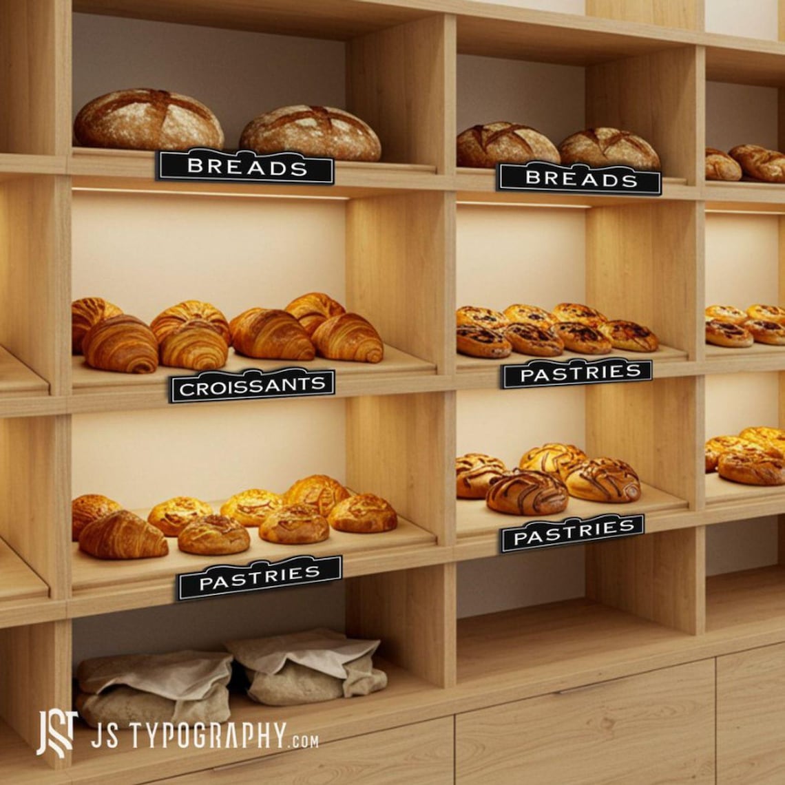 Customizable Retail Shelf Signs, Matte Black Foam Core, Restaurant ...