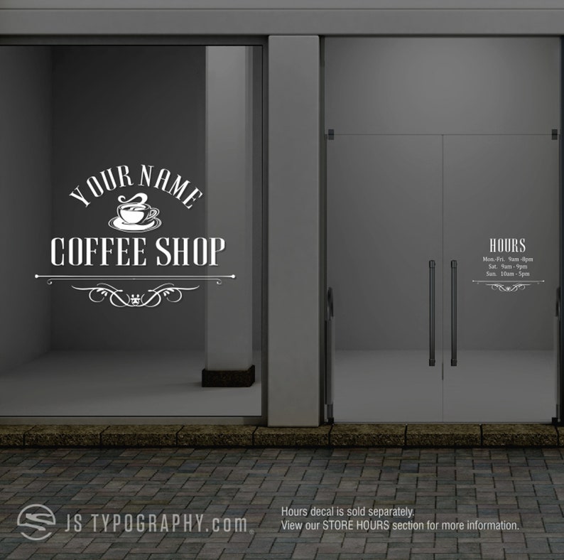 Storefront Window Decals Custom Window Decals Custom Coffee - Etsy