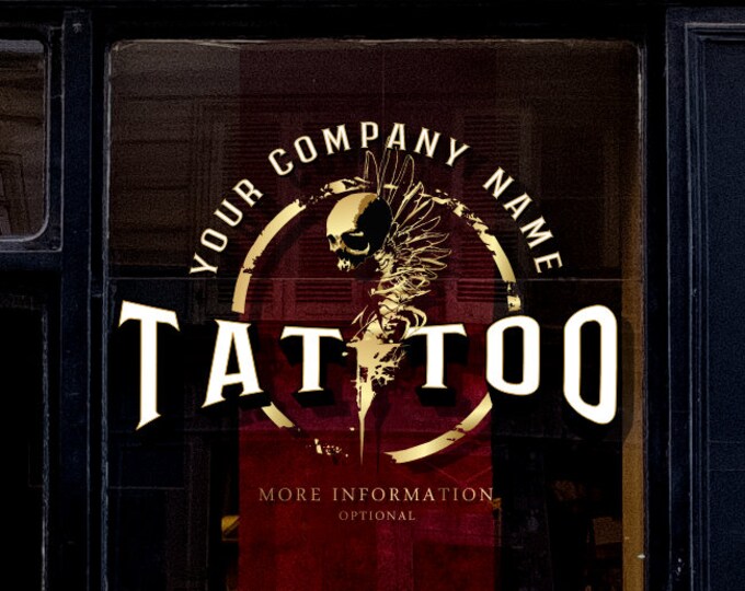 Tattoo Window Decal, Tattoo Sign, Tattoo Store Signs, Storefront Signs ...