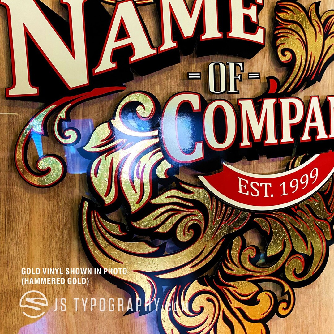 Gold Leaf Signs, Tattoo Salon Window Signs, Victorian Signs, Gold Leaf ...