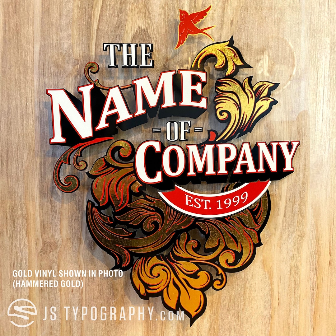 Gold Leaf Decals, Gold Leaf Signs, Victorian Era Signs, Gold Window ...