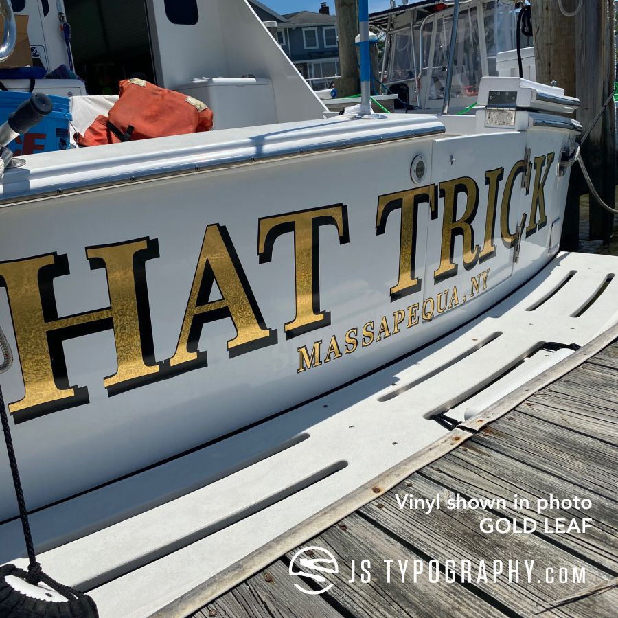 Custom Gold Leaf Boat Name Decal: Personalized Vinyl Decal - Etsy