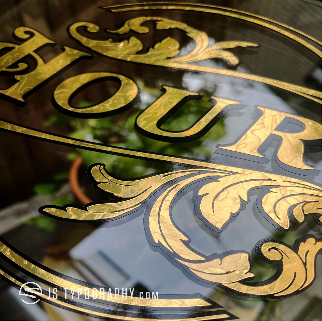 Store Hours Decals, Gold Decals, Custom Business Decals, Personalized ...