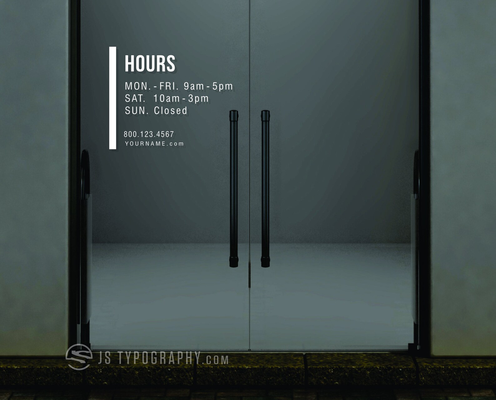 Custom Store Hours Decals, Business Hours Decals, Store Hours Decals ...