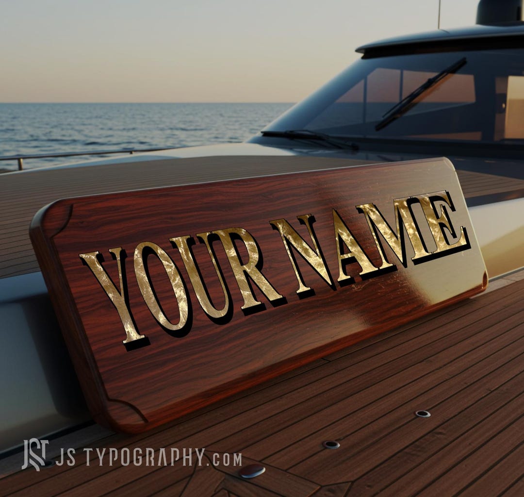22K Gold Leaf Decal, Custom Gold Leaf Decals, Boat Name Decal, Custom ...