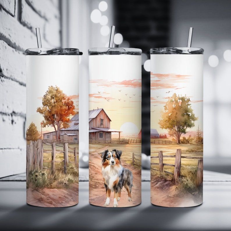 Australian Shepherd, Dog, Australian Outback, 20oz Tumbler, Straight ...