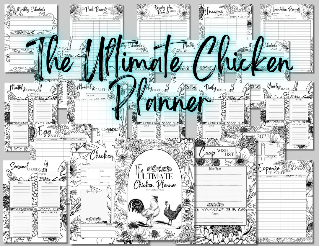 Printable Chicken Tracker Chicken Planner Chicken Coop - Etsy