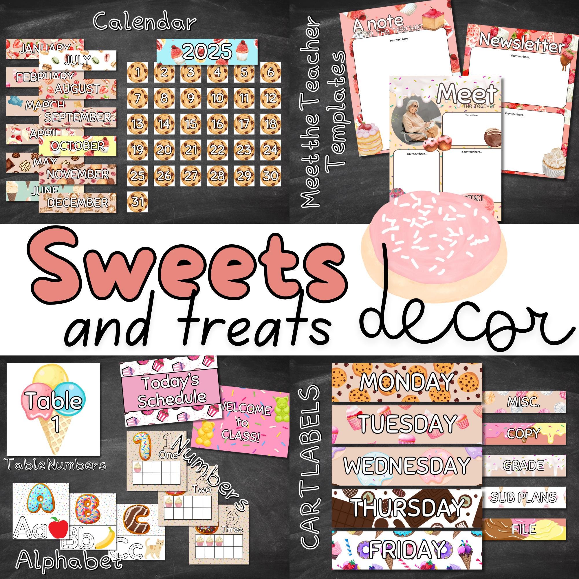 Sweet Themed Classroom Decor Bundle, Teachers, Classroom Decorations ...