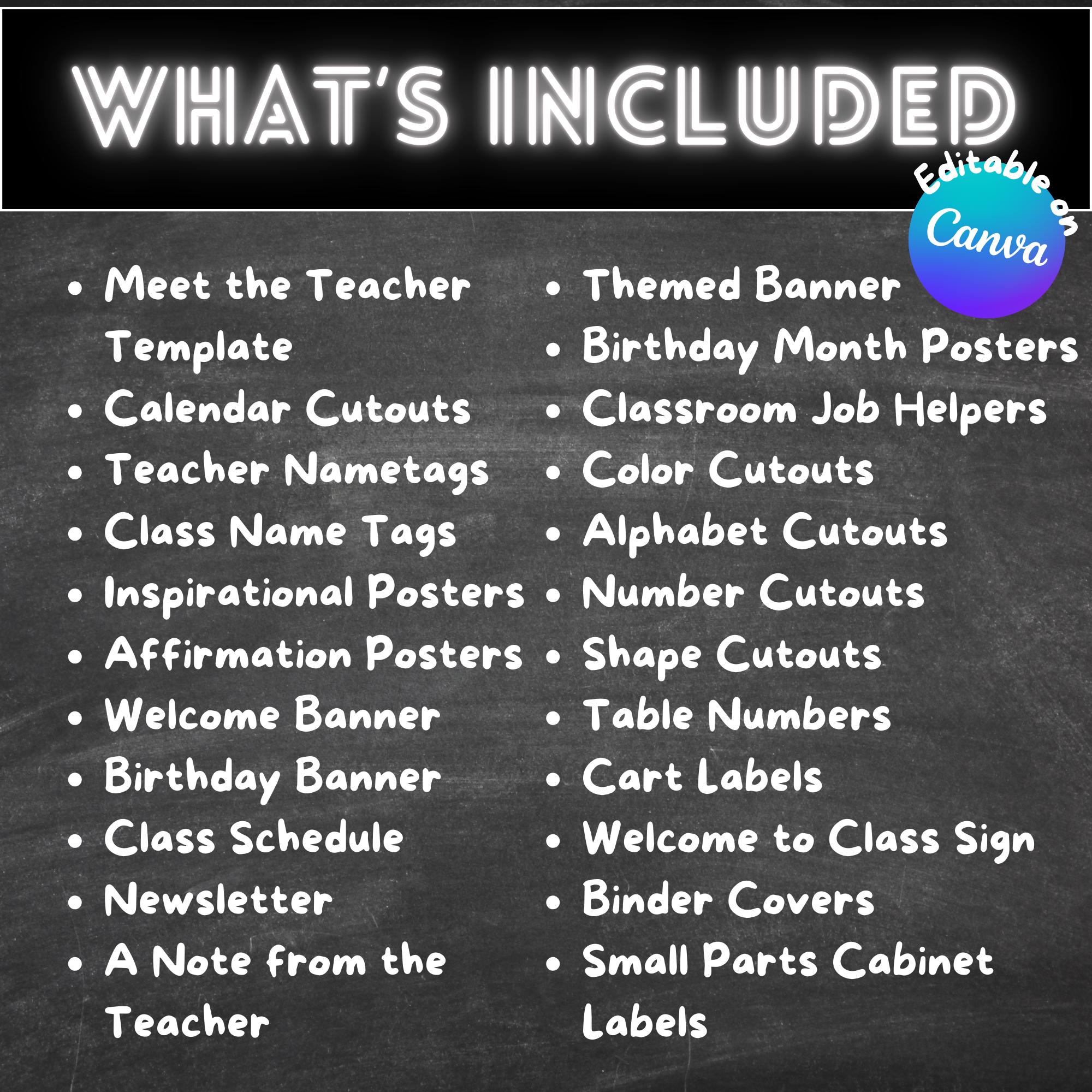 DIGITAL Neon Themed Classroom Decor Bundle, Classroom Decorations, Neon ...