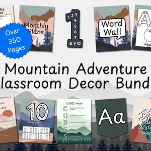 Mountain Adventure Themed Classroom Decor Bundle, Teacher, Mountain ...