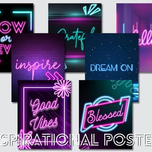 DIGITAL Neon Themed Classroom Decor Bundle, Classroom Decorations, Neon ...