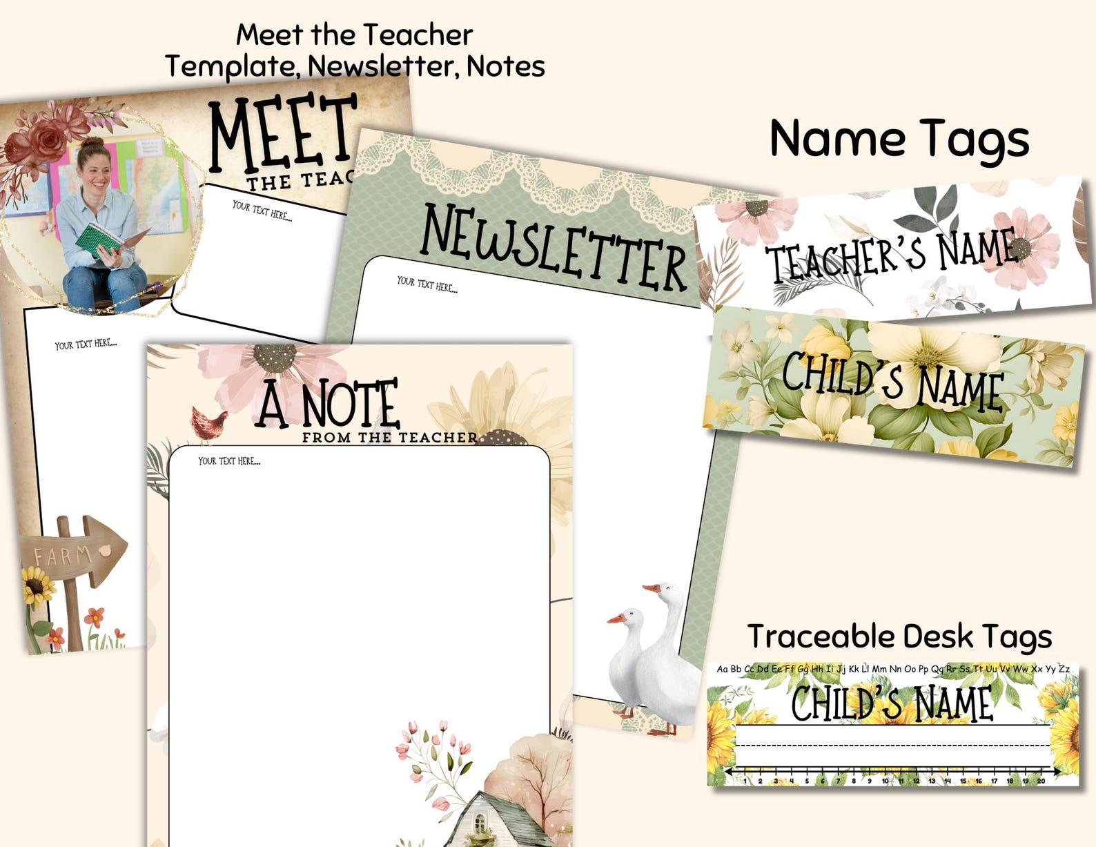 DIGITAL Rustic Themed Classroom Decor Bundle, Classroom Decorations ...
