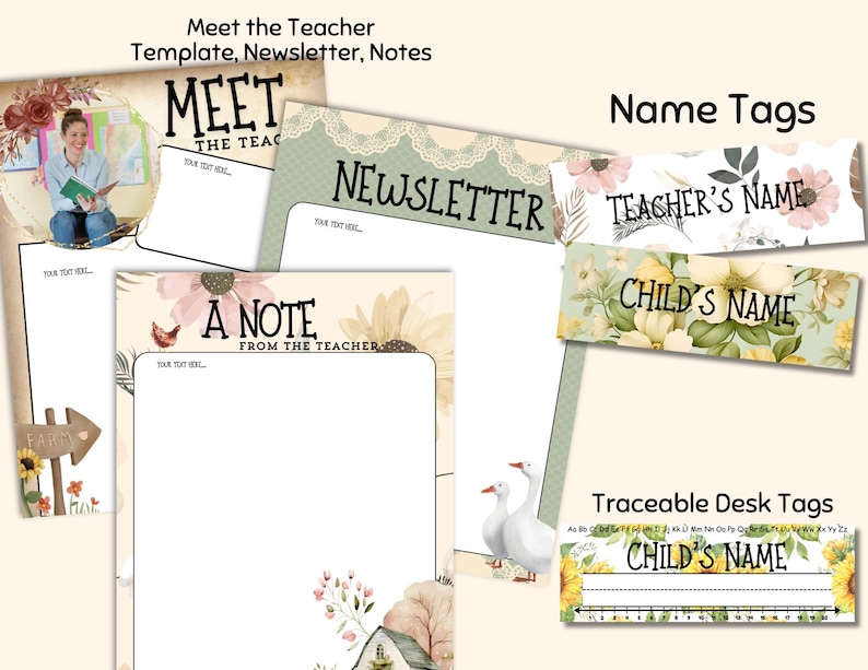 DIGITAL Rustic Themed Classroom Decor Bundle, Classroom Decorations ...