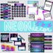 DIGITAL Neon Themed Classroom Decor Bundle, Classroom Decorations, Neon ...