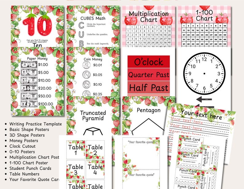 Strawberry Themed Classroom Decor Bundle, Teachers, Strawberry Class ...