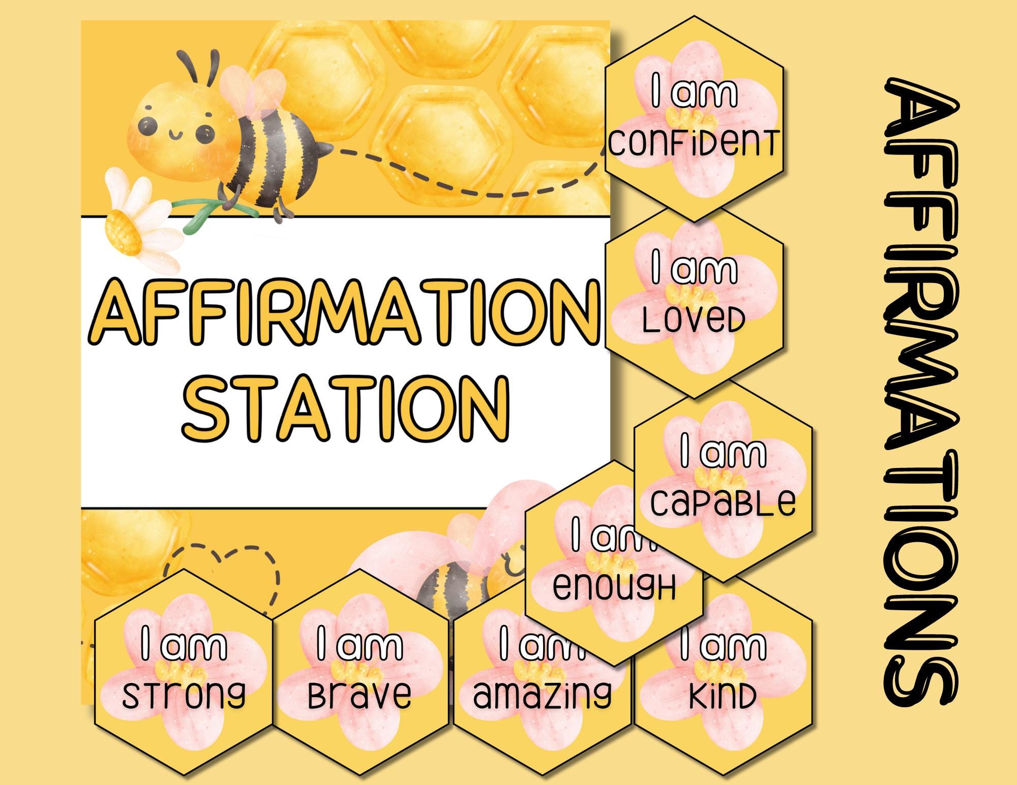 DIGITAL Bee Themed Classroom Decor Bundle, Classroom Decoration, Bee ...