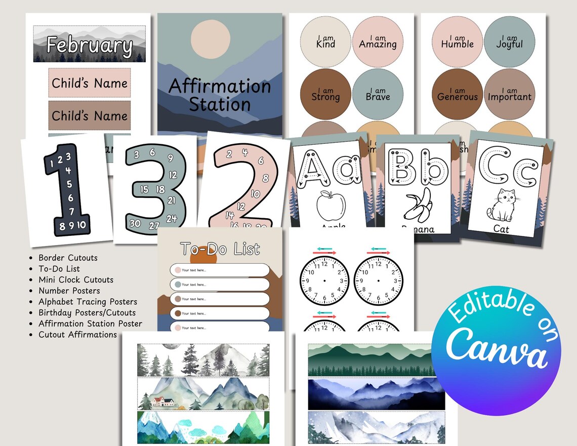 Mountain Adventure Themed Classroom Decor Bundle, Teacher, Mountain ...