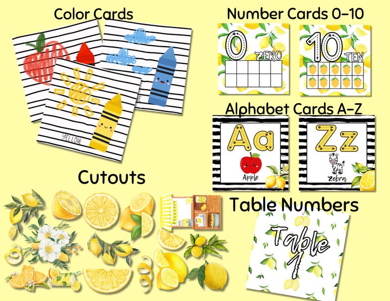 DIGITAL Lemon Themed Classroom Decor Bundle, Teacher, Lemon Classroom ...