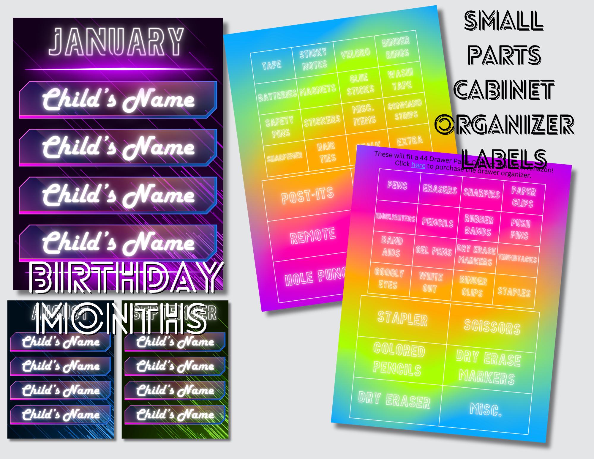 DIGITAL Neon Themed Classroom Decor Bundle, Classroom Decorations, Neon ...