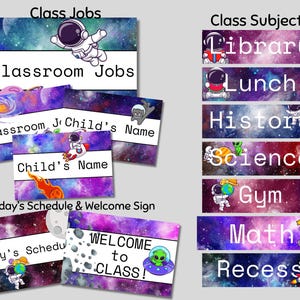 DIGITAL Space Themed Classroom Decor Bundle, Teachers, Space Classroom ...
