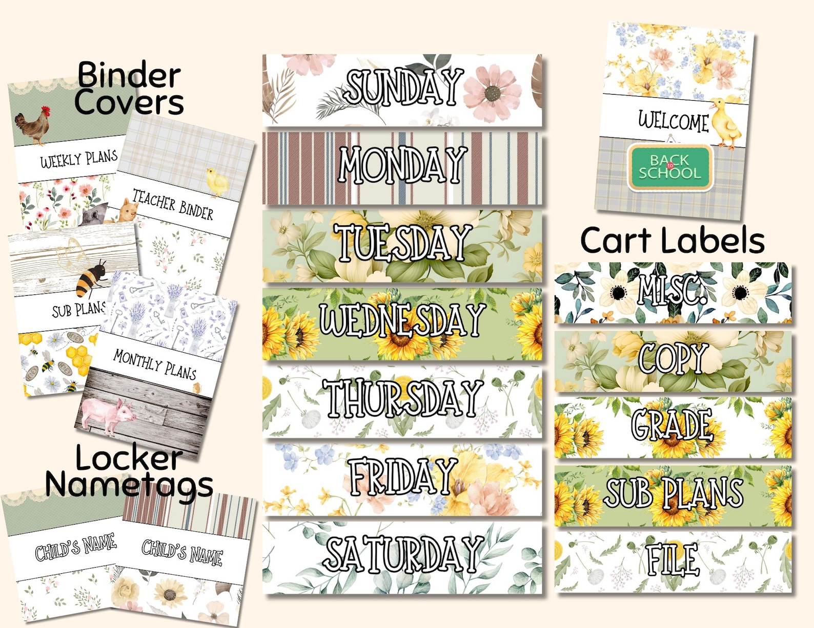 DIGITAL Rustic Themed Classroom Decor Bundle, Classroom Decorations ...