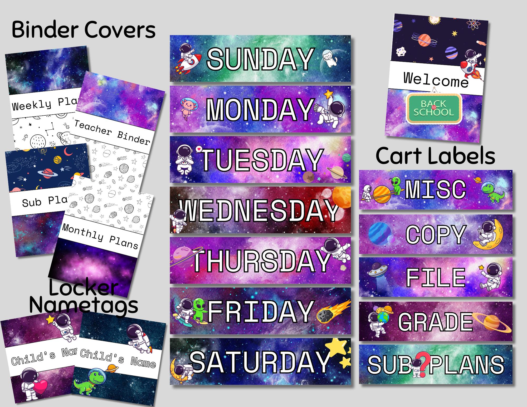 DIGITAL Space Themed Classroom Decor Bundle, Teachers, Space Classroom ...