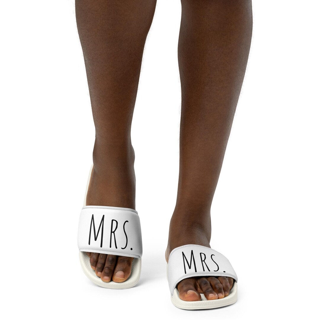 Women's Slides, White Mrs Slides, Bride Slippers, Wedding Gift ...