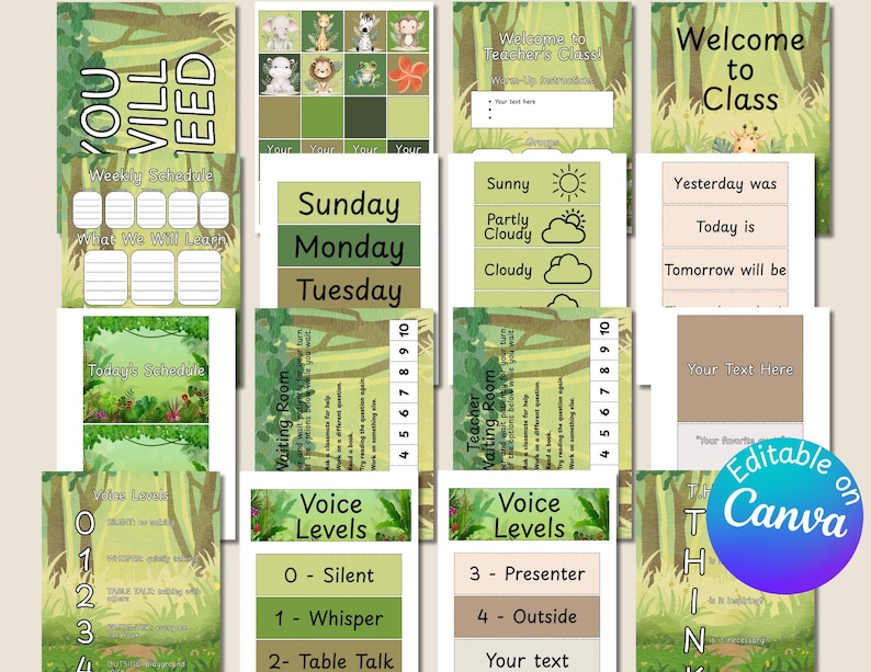 Jungle Themed Classroom Decor Bundle, Teachers, Jungle Class Decor ...