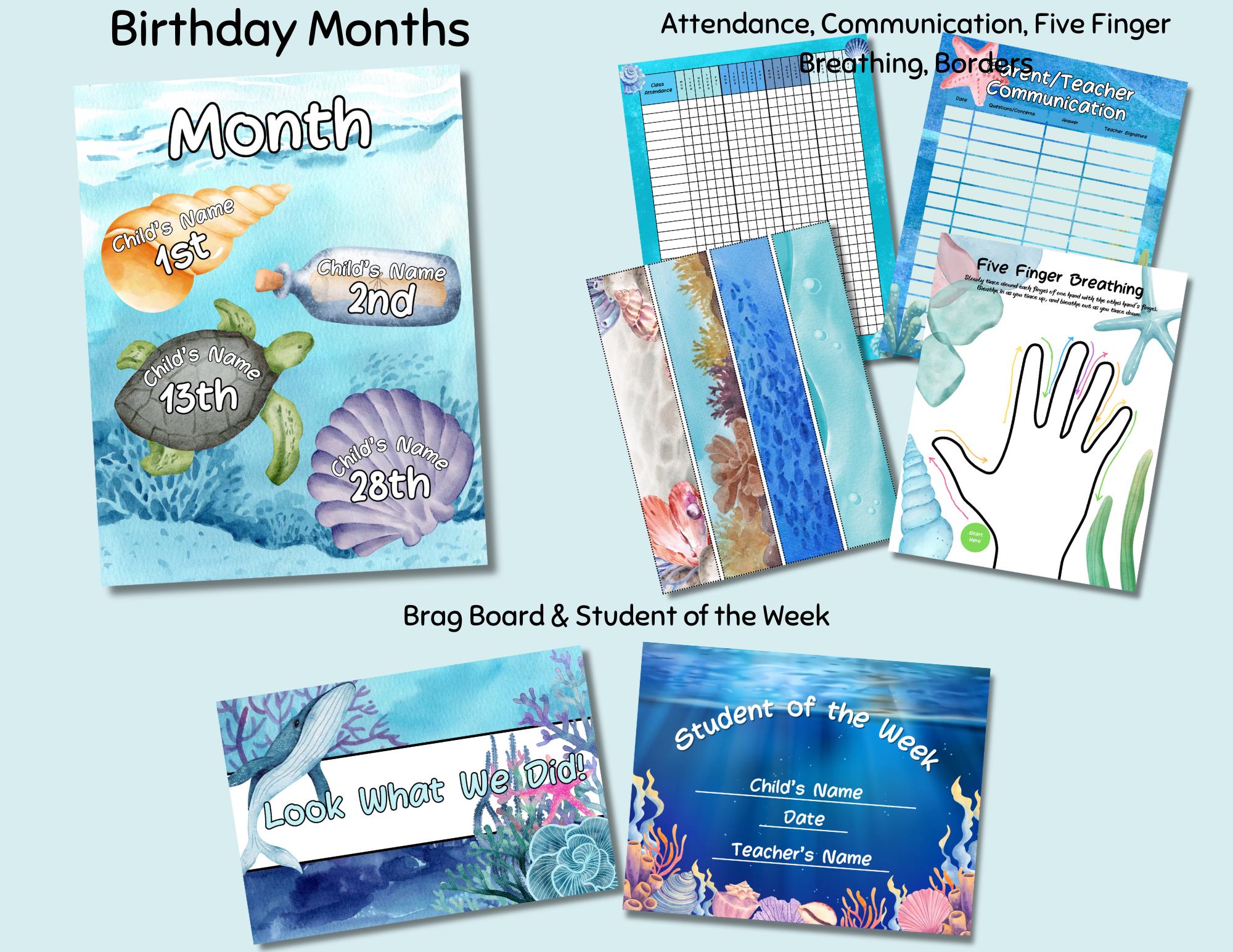 DIGITAL Sea Themed Classroom Decor Bundle, Teachers, Sea Classroom ...