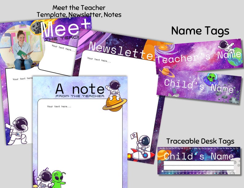 DIGITAL Space Themed Classroom Decor Bundle, Teachers, Space Classroom ...