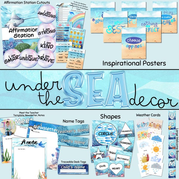 Ocean Classroom Decor Bundle - Etsy