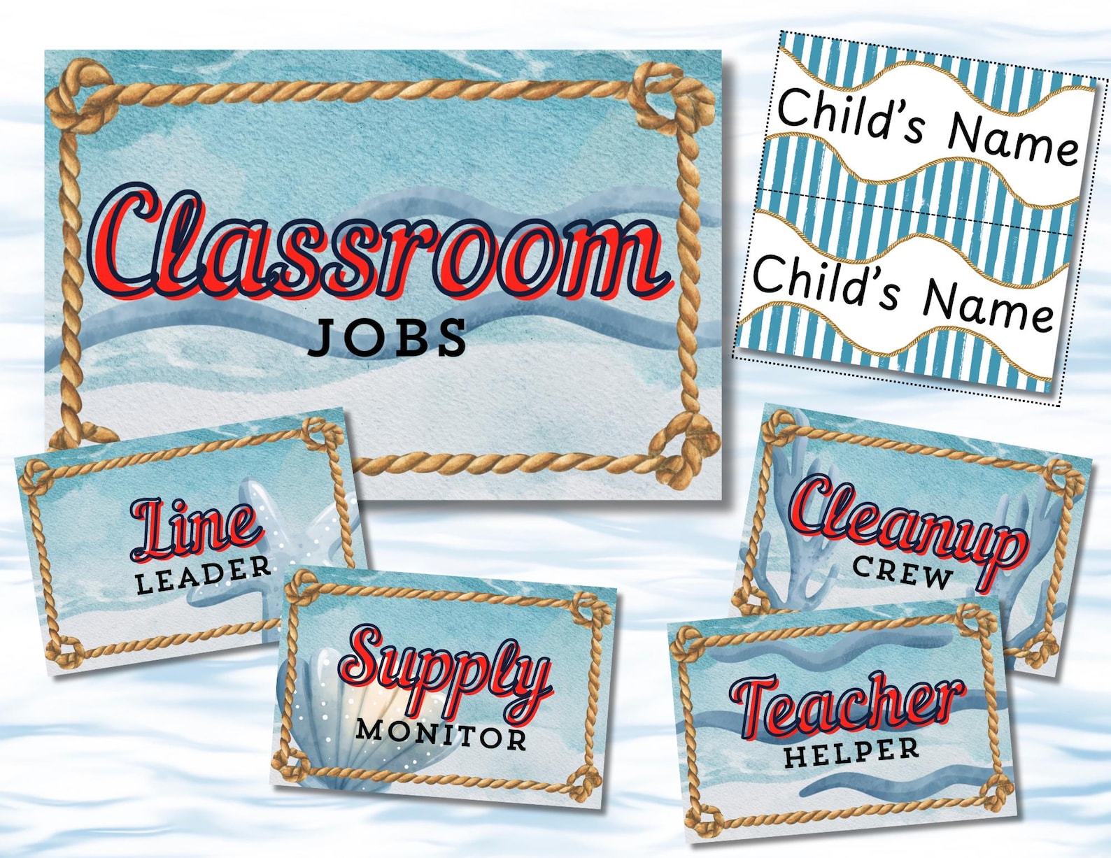 DIGITAL, Nautical Themed Classroom Decor Bundle, Classroom Decorations ...