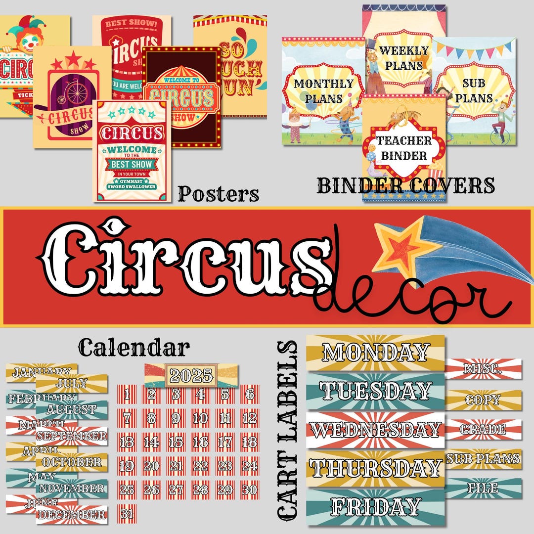 Circus Themed Classroom Decor Bundle, Teachers, Classroom Decorations ...