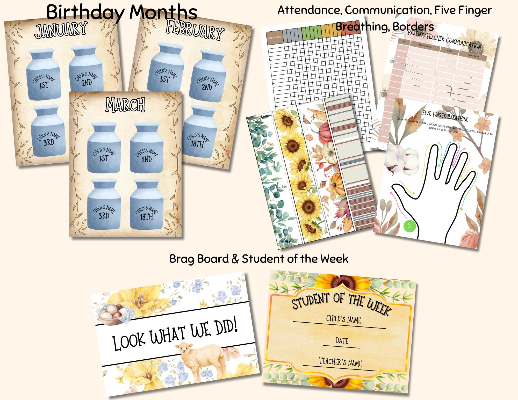 DIGITAL Rustic Themed Classroom Decor Bundle, Classroom Decorations ...