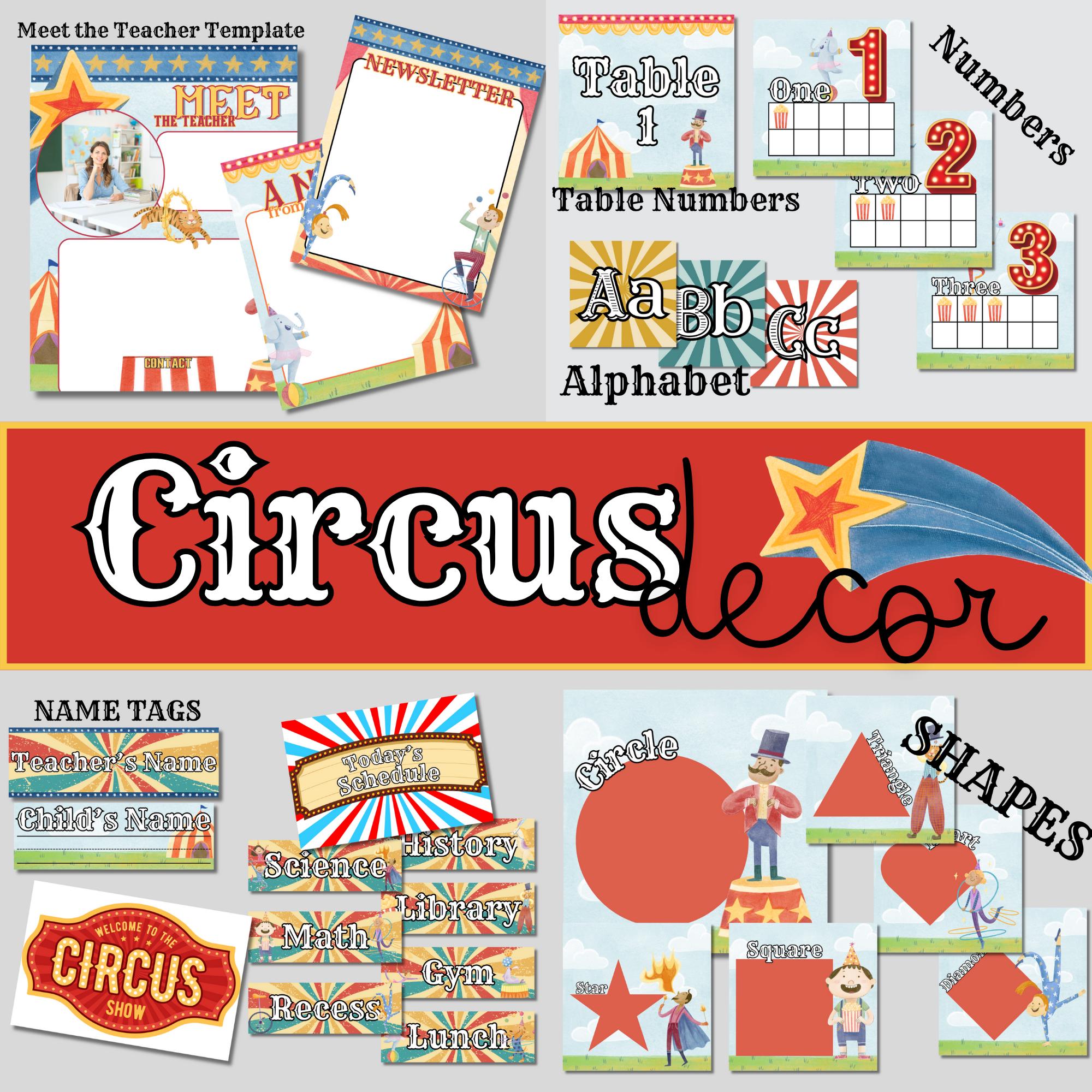 DIGITAL Circus Themed Classroom Decor Bundle, Teachers, Classroom Decor ...
