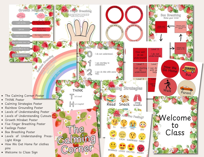 Strawberry Themed Classroom Decor Bundle, Teachers, Strawberry Class ...