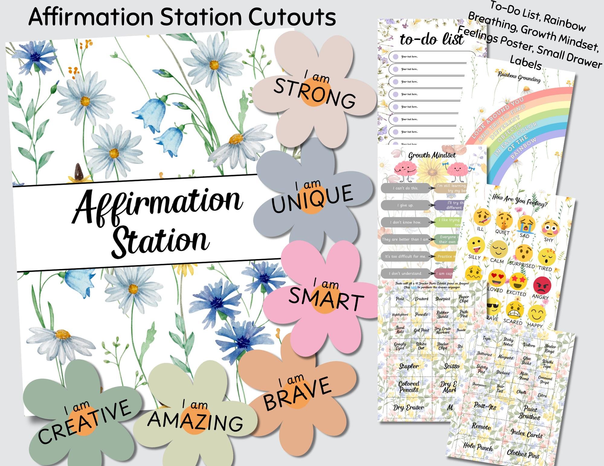 DIGITAL, Wildflower Themed Classroom Decor Bundle, Classroom ...