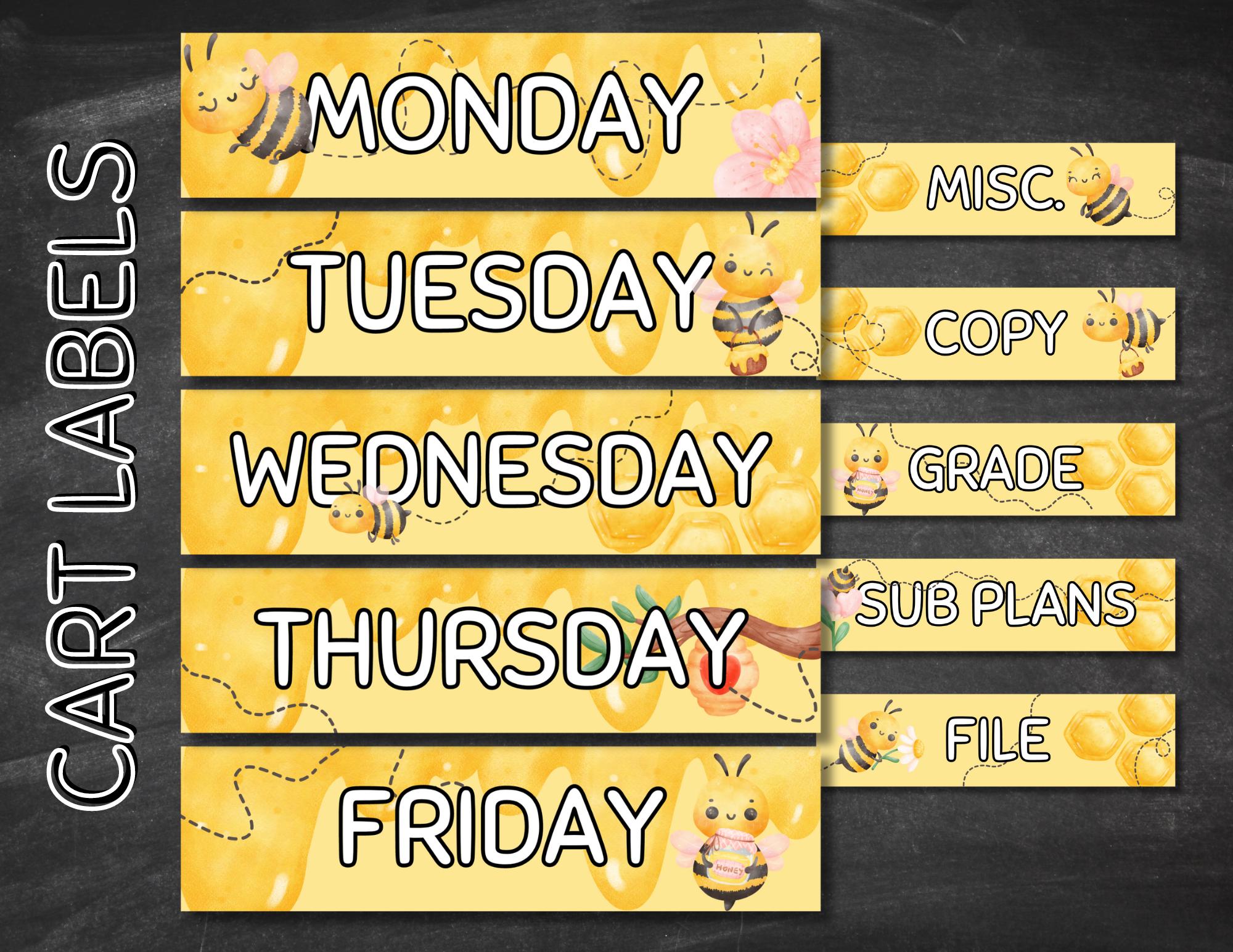 DIGITAL Bee Themed Classroom Decor Bundle, Classroom Decoration, Bee ...