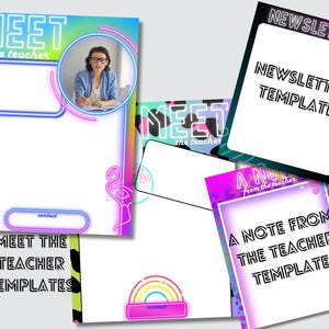 DIGITAL Neon Themed Classroom Decor Bundle, Classroom Decorations, Neon ...