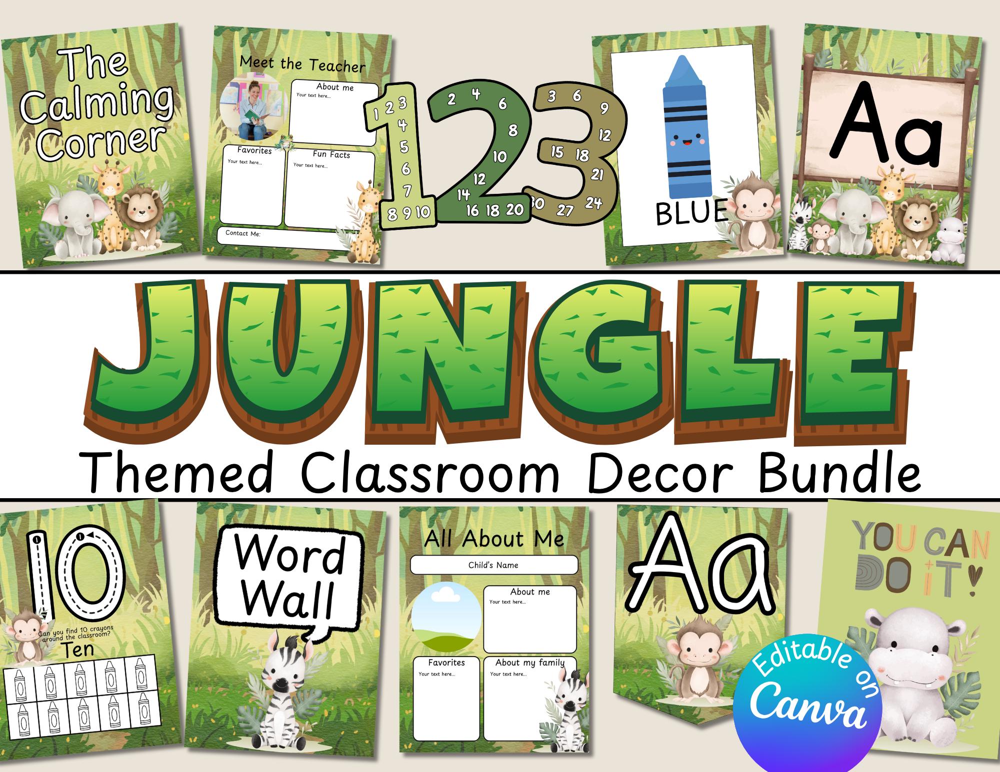 Jungle Themed Classroom Decor Bundle, Teachers, Jungle Class Decor ...