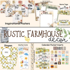DIGITAL Rustic Themed Classroom Decor Bundle, Classroom Decorations ...