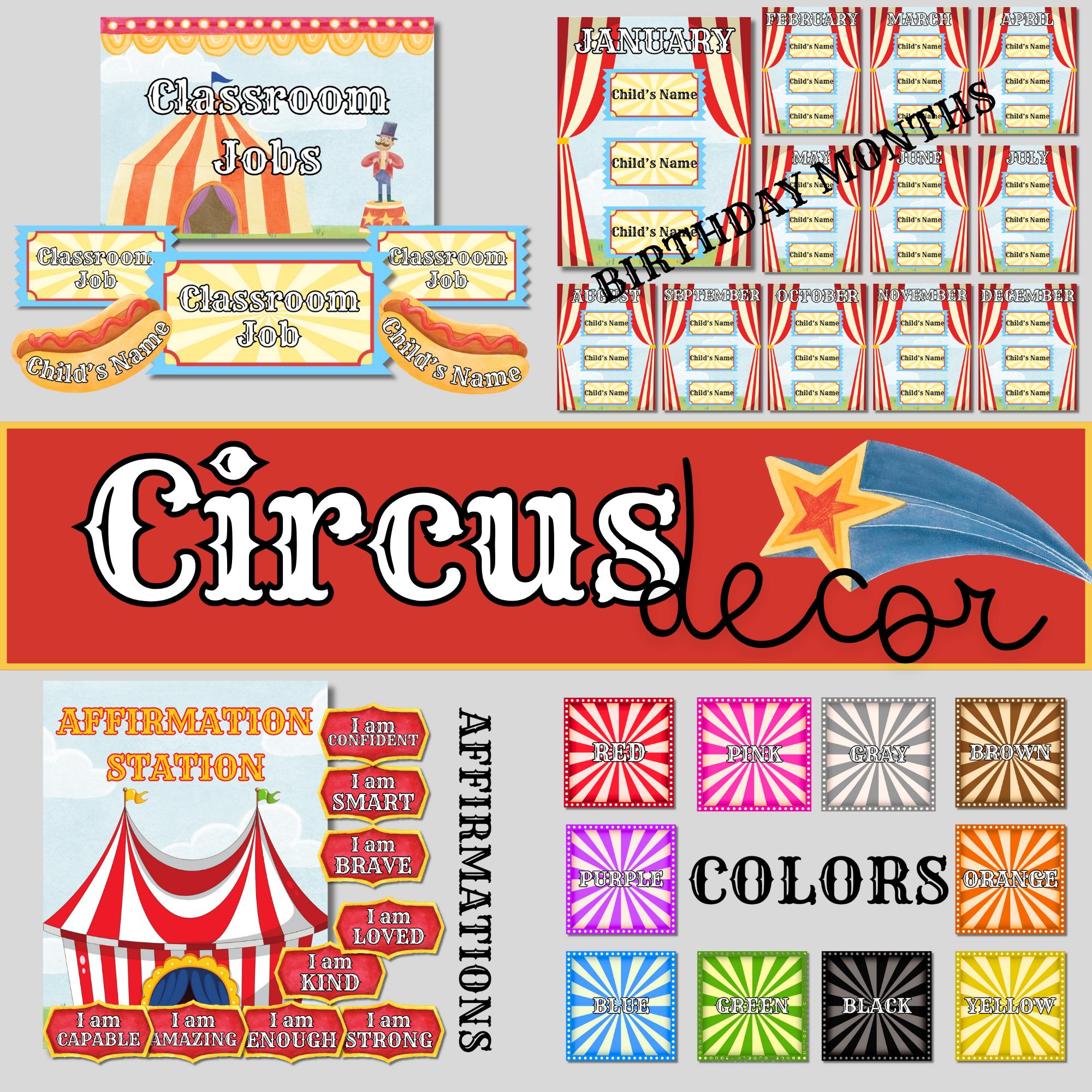 DIGITAL Circus Themed Classroom Decor Bundle, Teachers, Classroom Decor ...