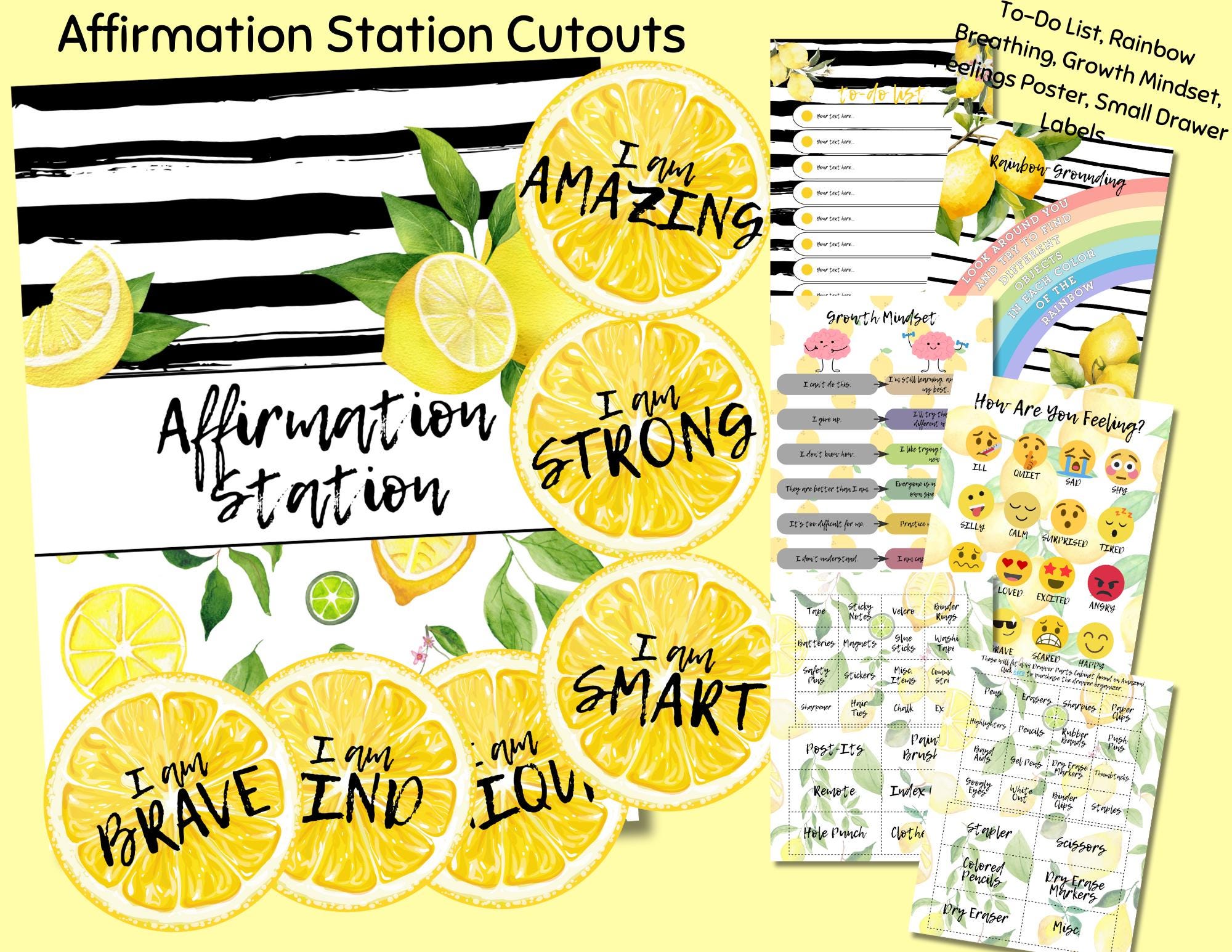 DIGITAL Lemon Themed Classroom Decor Bundle, Teacher, Lemon Classroom ...